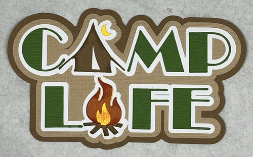 Camp Life Title Die Cut Embellishment Scrapbook Outdoors | eBay