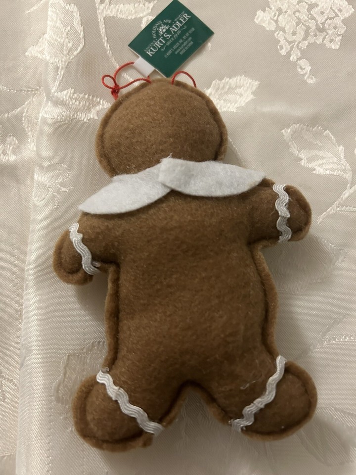 New Gingerbread Man Hanging Fabric Ornament. Great for Tree, Wreath ...