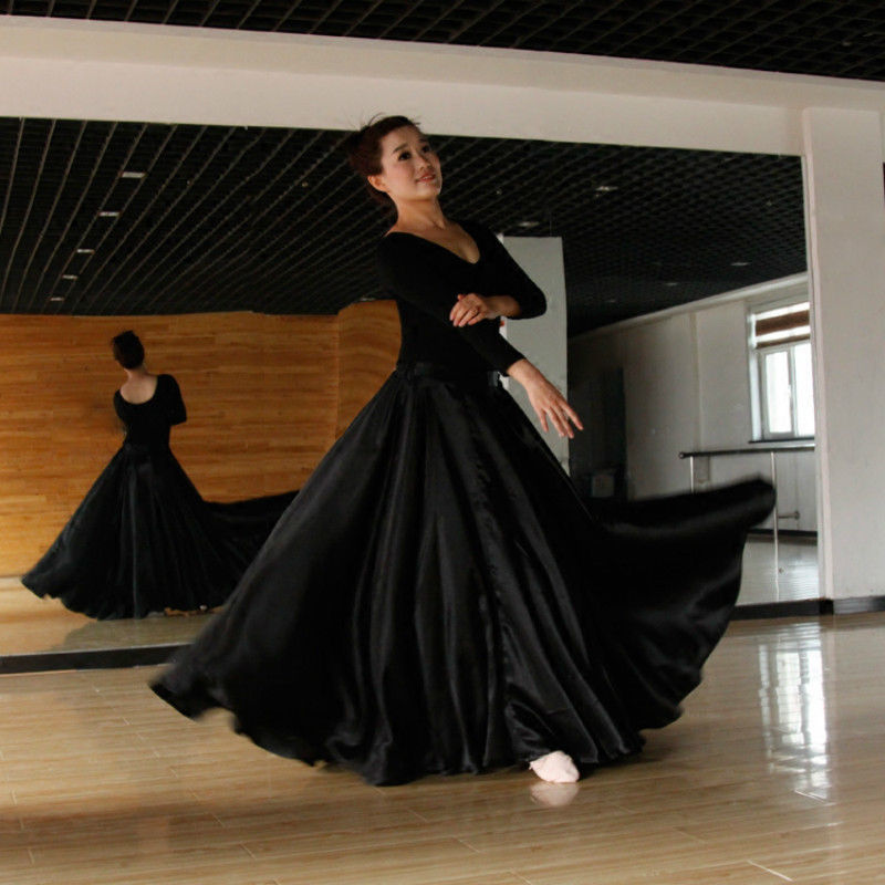 Lady Latin Salsa Flamenco Wrap Skirt Ballroom Dance Modern Tango Waltz ...