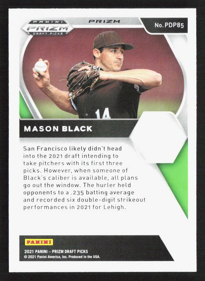2021 Panini Prizm Draft Picks Mason Black Red Mojo #PDP85 Lehigh | eBay