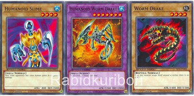 Yugioh Humanoid Worm Drake + Humanoid Slime + Worm Drake - Set | eBay