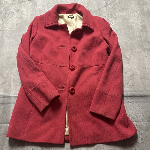 J. Crew Classic Lady Day Coat Red Pink Italian Double Cloth Wool Blend ...