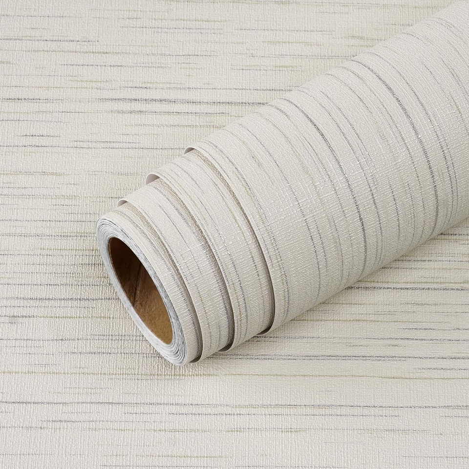 Taupe Grasscloth Peel and Stick Wallpaper Textured Neutral Faux ...