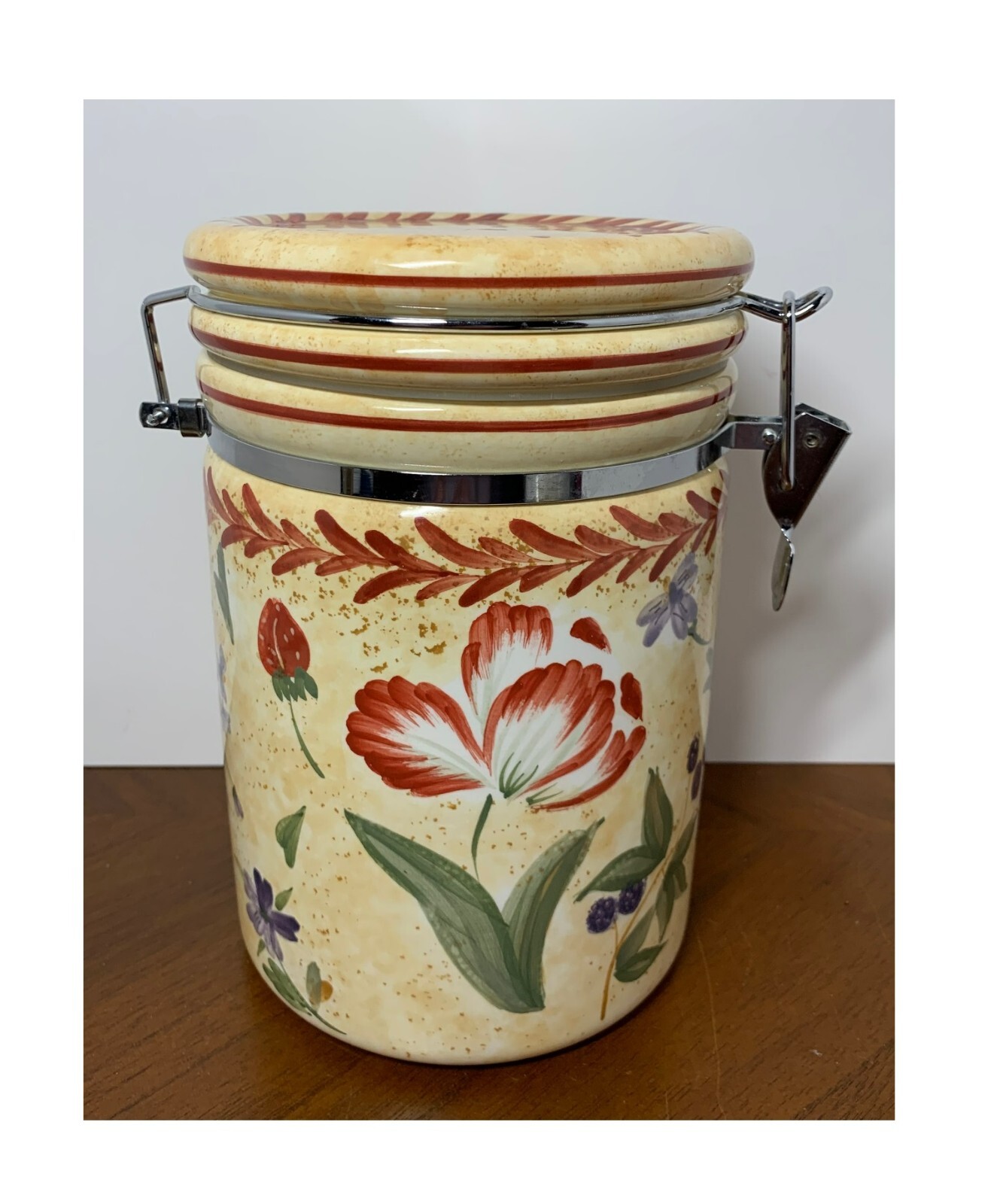 CIC PAMELA GLADDING 8 1/8" CANISTER "TUSCANY" WITH HOOK & CLAMP DOWN ...