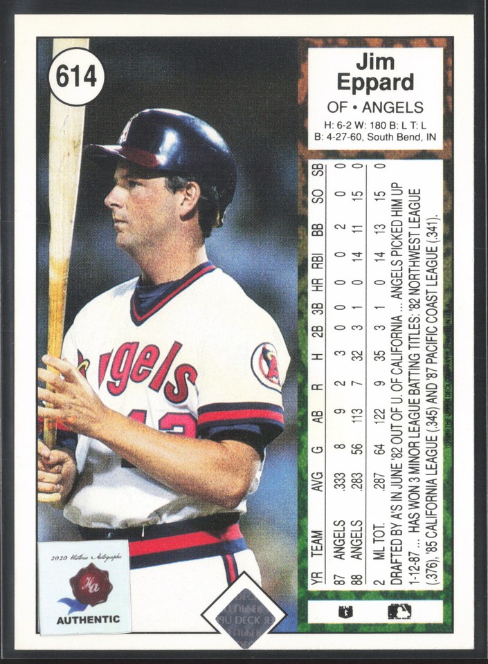 1989 Upper Deck Jim Eppard Auto #614 | eBay