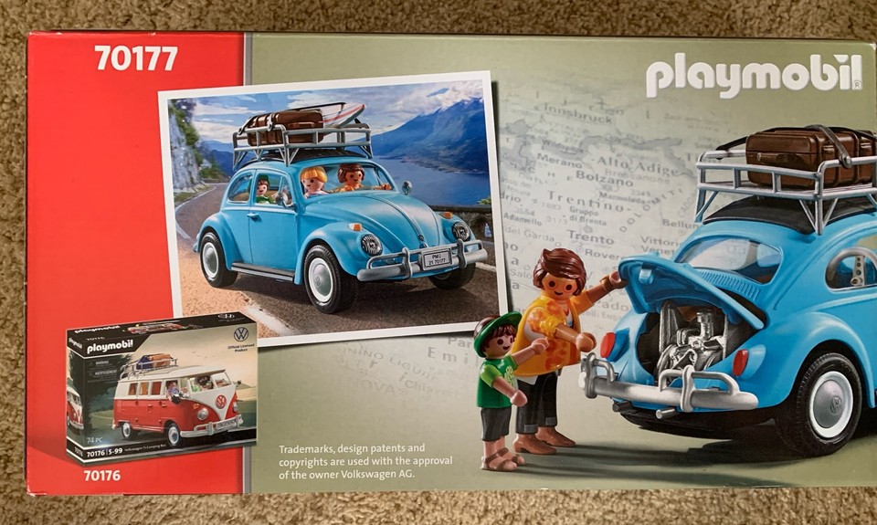 PLAYMOBIL 70177 VOLKSWAGEN BLUE BEETLE BUG 52 PC BUILDING SET *SURFS UP ...