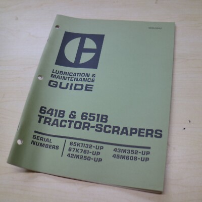 Caterpillar 641B 651B Tractor Scraper Pan Owner Maintenance Manual ...