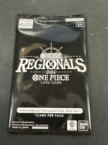 1x ONE PIECE TCG Card Game Online Regional Promo Participation Pack Vol ...