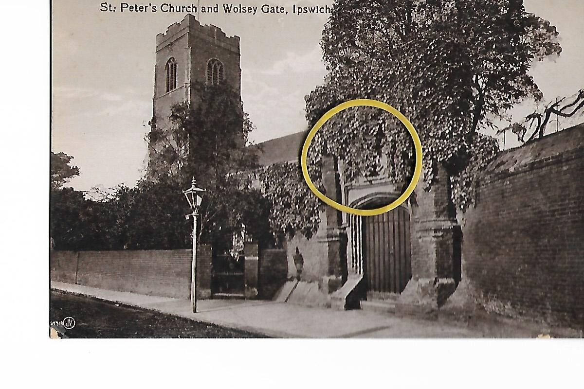 Postcard, St. Peter's Church & Wolsey Gate Ipswich Suffolk RPPC ...
