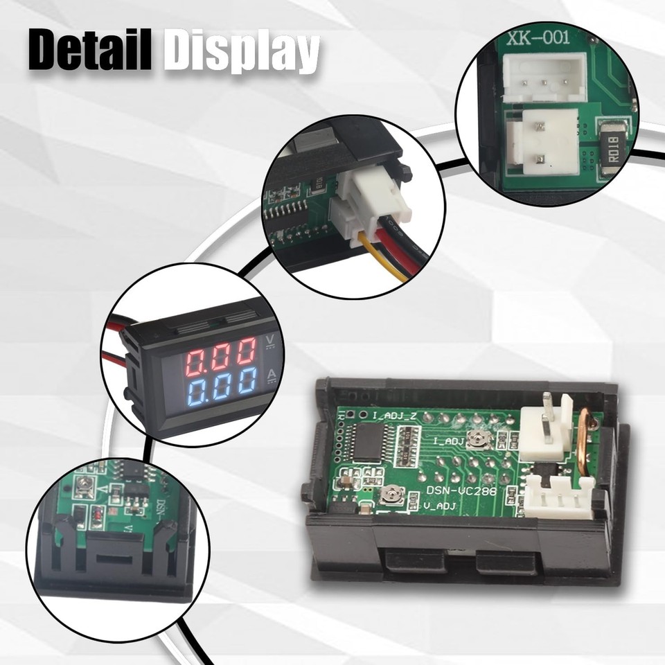 Mini Digital Voltmeter Ammeter DC 100V 10A Car LED Display Panel Amp ...