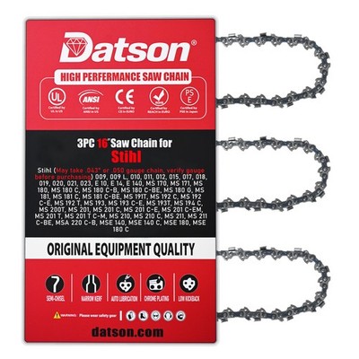 3PCS,16 Inch Chainsaw Chain FOR Stihl 009, 009 L, 010, 011,012,3/8"LP ...