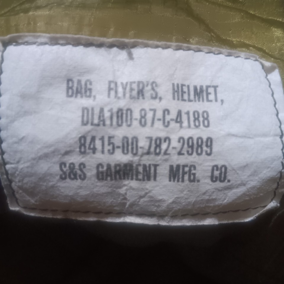 Vintage US Military Flyers Helmet Flight Bag 8415-00-782-2989 S&S ...