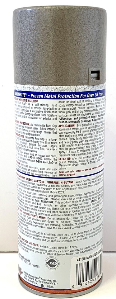 Hammerite Hammered Finish Rust Cap Spray Paint 12 Oz. Bronze New ...