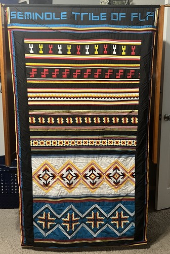 Seminole Native Patchwork Hanging Banner Quilted Florida Intricate 66” X 38” | eBay