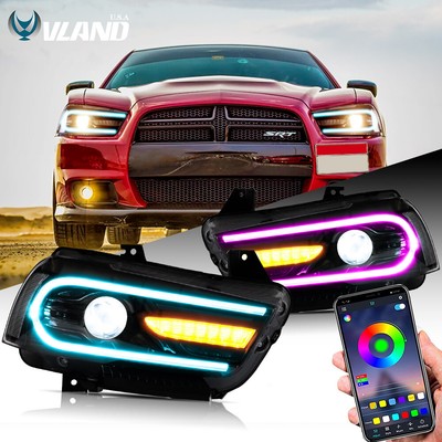 RGB DRL Headlights For 2011-2014 Dodge Charger SE SRT8 SXT Rallye R/T ...