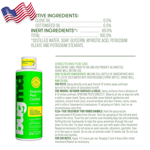 BugMD Pest Control Essential Oil Concentrate 3.7 oz Plant Powered Bug ...