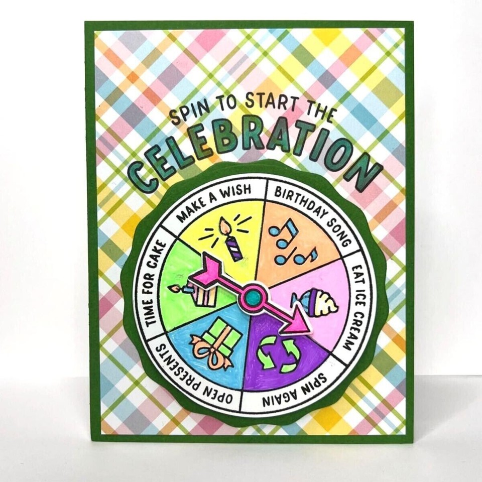 Diamond Press Interactive "Spin to Win" Spinner Card Stamps & Die Set ...