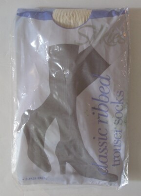 SILKIES Classic Ribbed Vintage Trouser Socks, 921029 Regular, CREAM, 2 ...