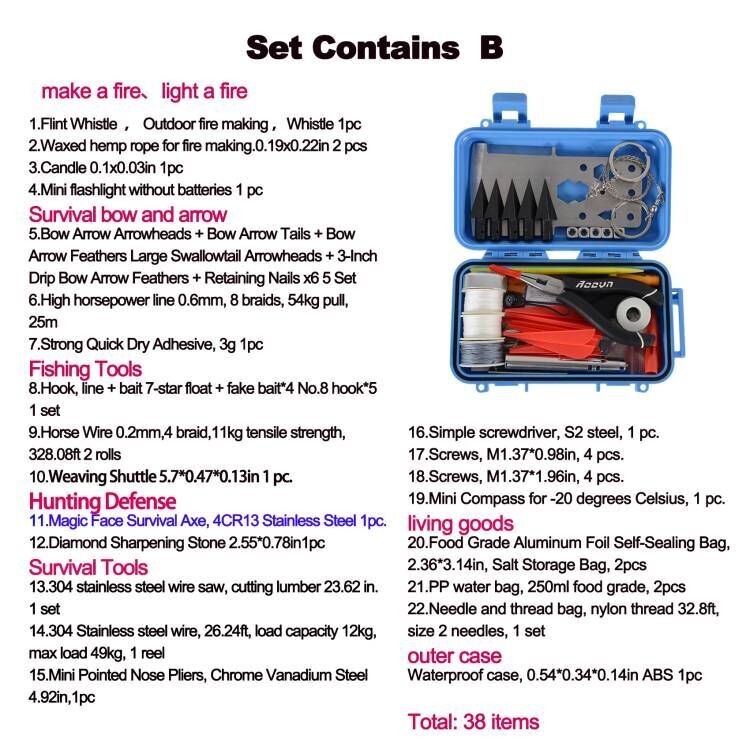 Outdoor Emergency Survival Gear Kit Camping Hiking Survival Gear Tools ...