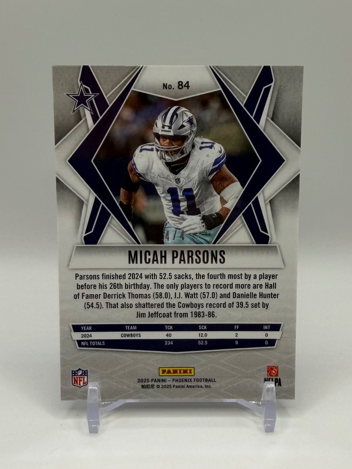 Micah Parsons - 2025 Panini Phoenix FOTL 4/4 - #84 Cowboys Packers | eBay