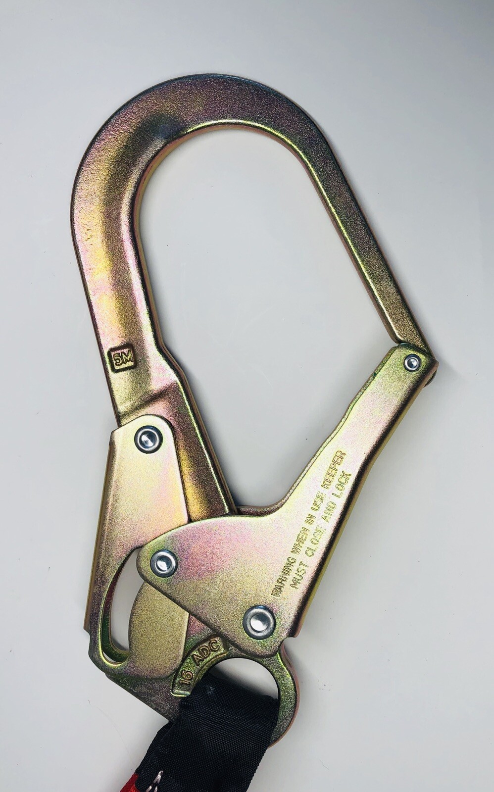 MSA Shock Absorbing Lanyard 10023933 6 ft. Red Safety Lanyard W/1 Large ...