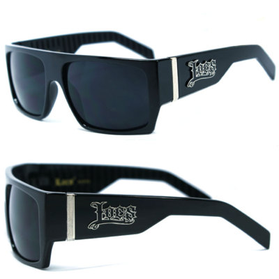 Locs Mens Cholo Biker Sunglasses - Shiny Black LC74 | eBay