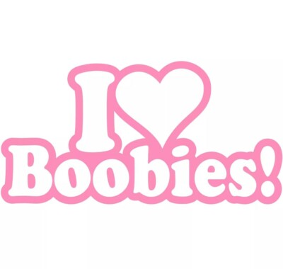 I Love Boobies Vinyl Decal Car Truck Window Beast Cancer Awareness ...
