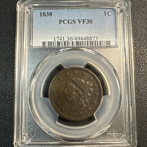 1838 Coronet Head Large Cent US PCGS VF30 | eBay