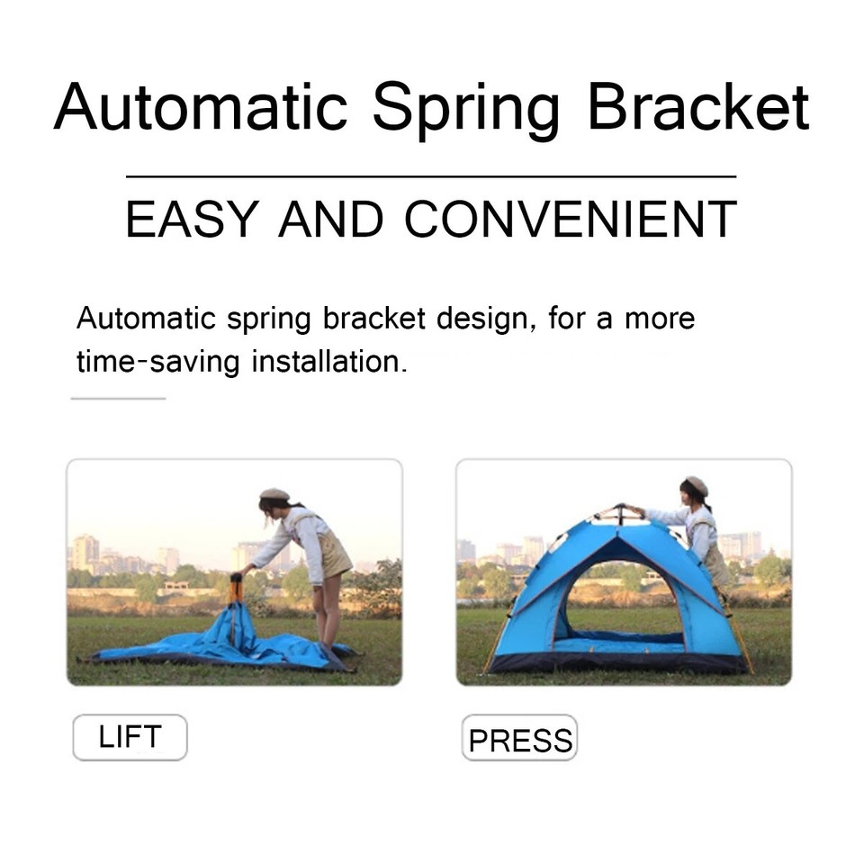 3-4 Person Automatic Quick Pop Up Tents Portable Instant Tent for ...