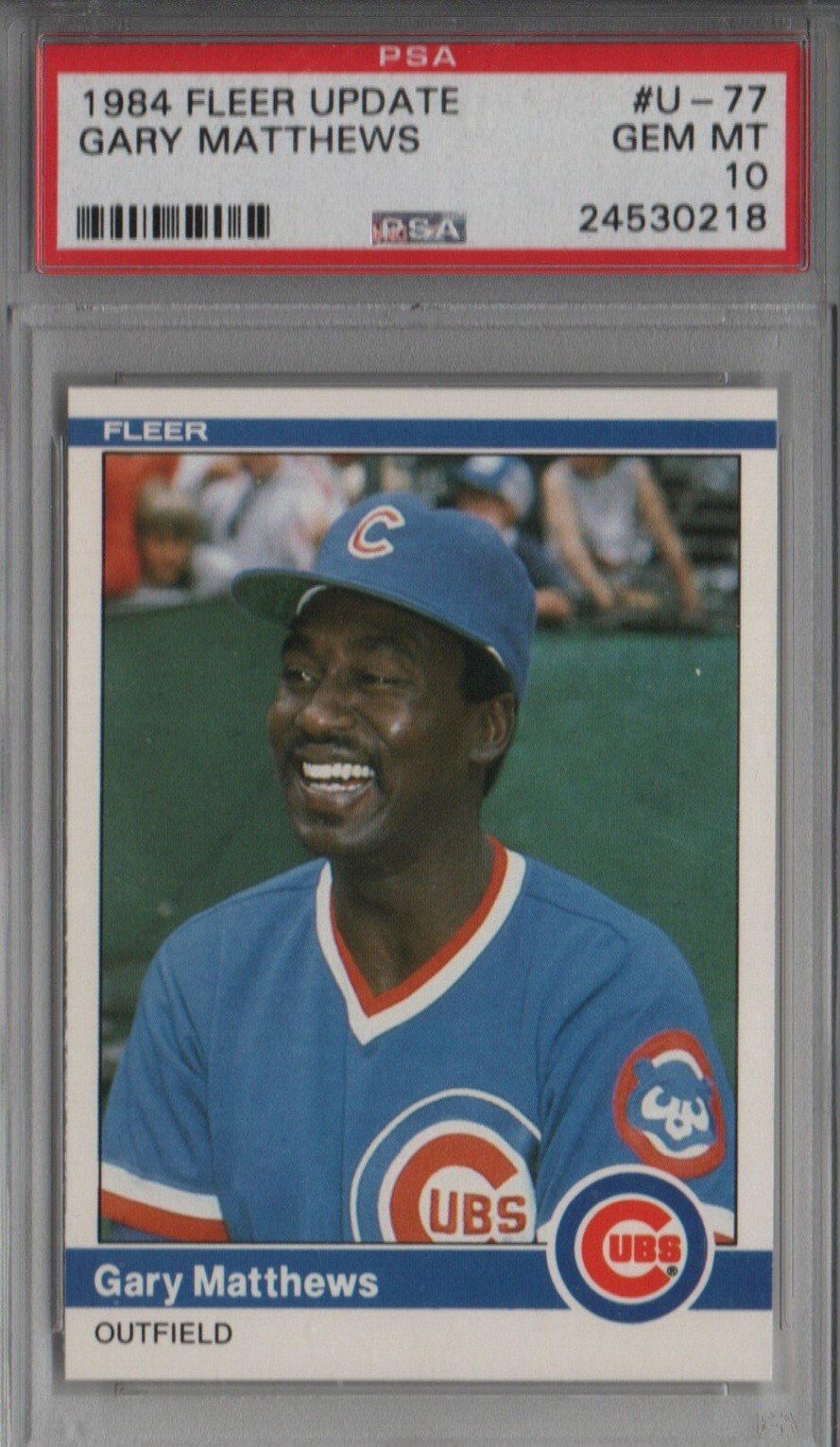 1984 FLEER UPDATE #U-77 GARY MATTHEWS PSA 10 RARE CUBS SARGE POP 36 | eBay