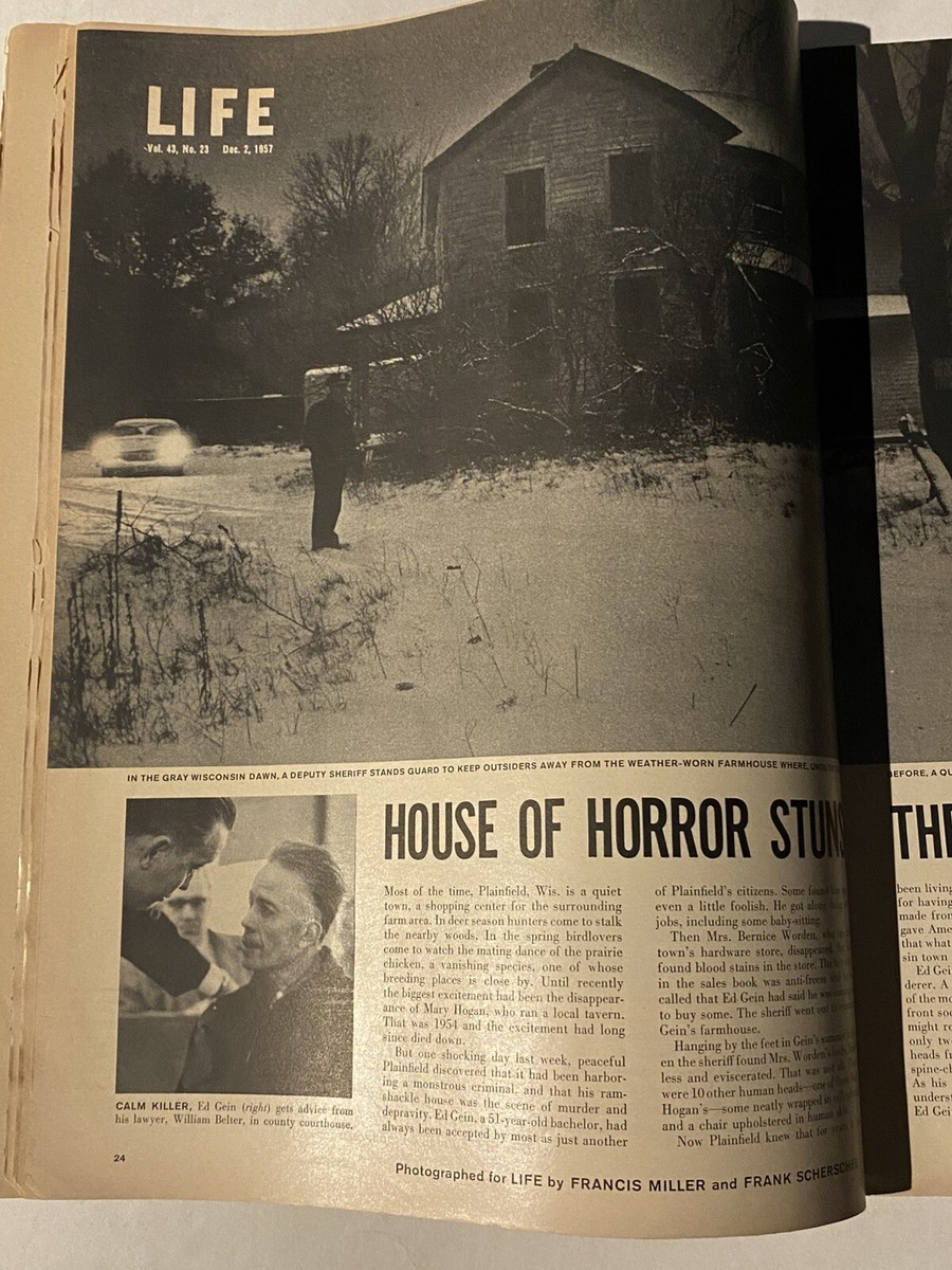 Ed Gein Life Magazine The Mad Butcher Of Plainfield's Chariot Of Death