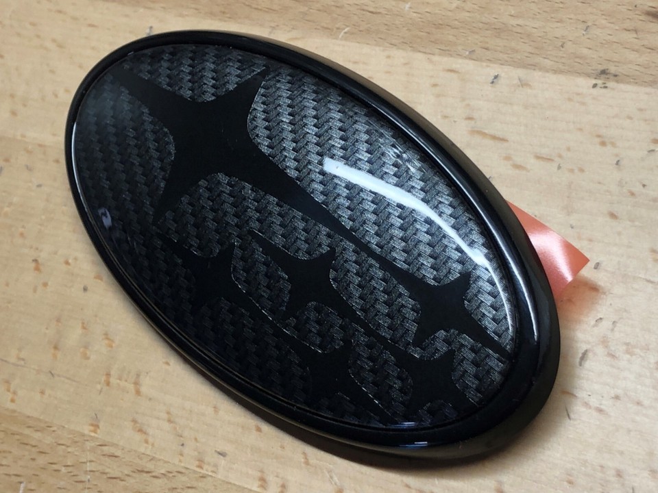 Subaru WRX STI 2015-2020 Black & Carbon Fiber Effect Emblem Set OEM x2 ...