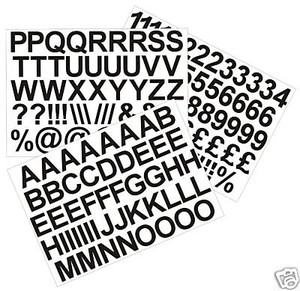 1" 25mm SELF ADHESIVE VINYL LETTERS / LETTERING - VARIOUS COLOURS ...