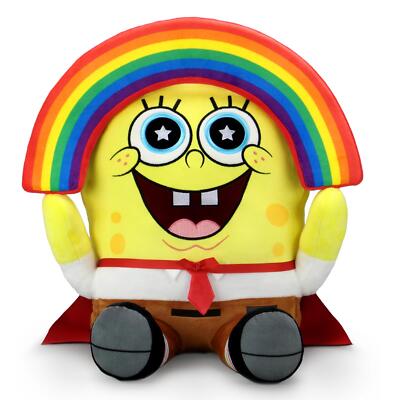 Official Spongebob Kidrobot Vibrating Soft Rainbow Plush Toy Teddy 40cm ...