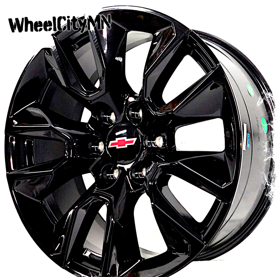 20" Gloss Black OE 5916 RD4 Replica Rims Chevy Silverado 1500 RST red ...