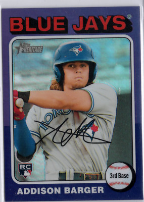 2024 Topps Heritage Addison Barger #725 Rookie Chrome Purple Refractor ...