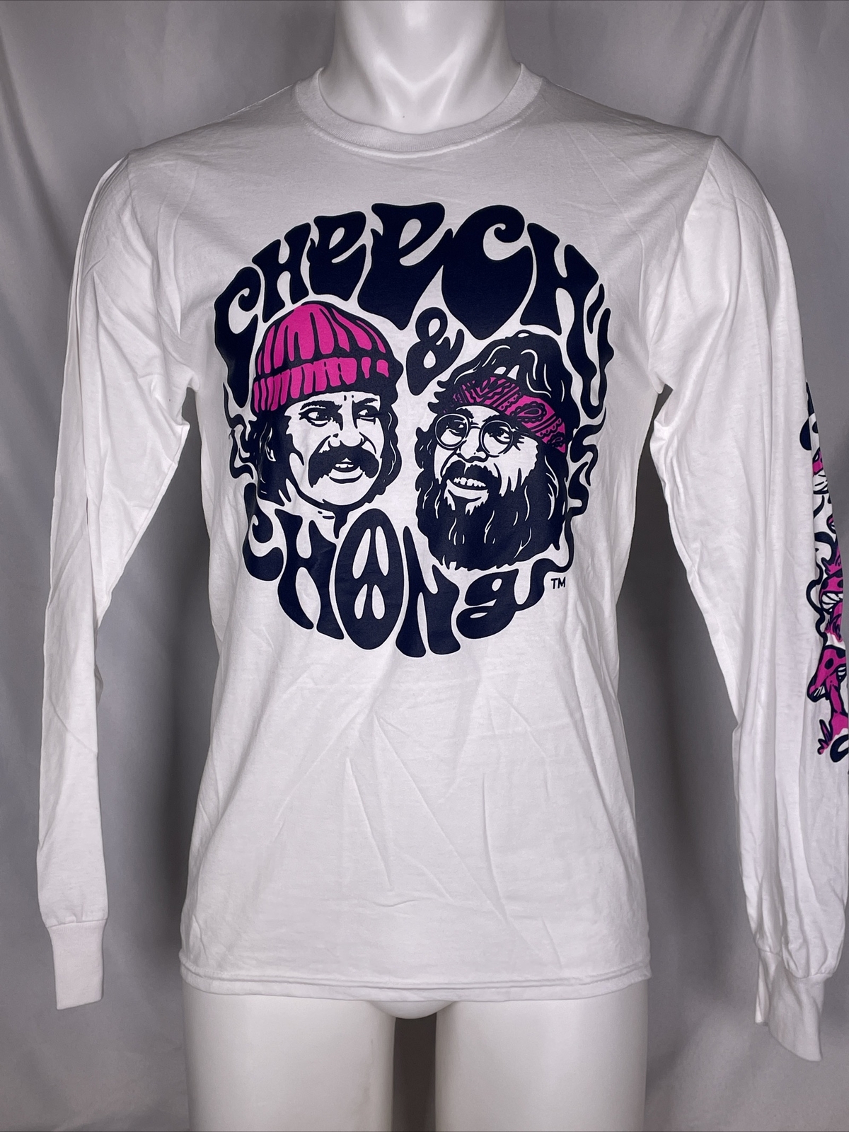 Cheech & Chong 70's Official White Longsleeve Men's T-Shirt NEW | eBay