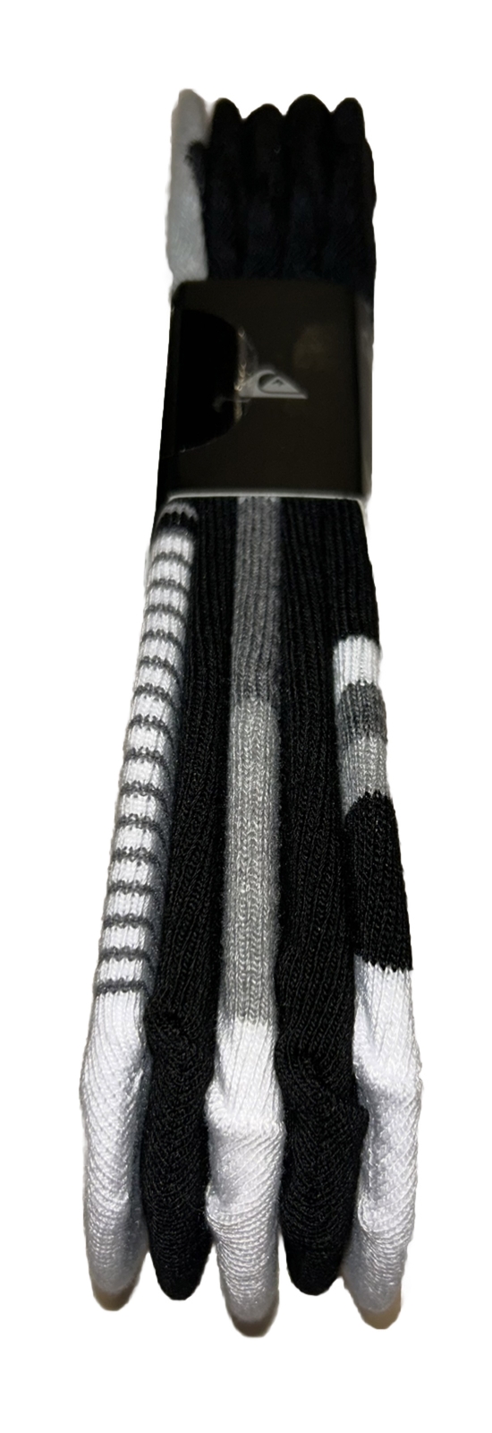 Quicksilver No Show Socks 5 Pair Men's 6-12 Black White Gray Mixed Surf ...