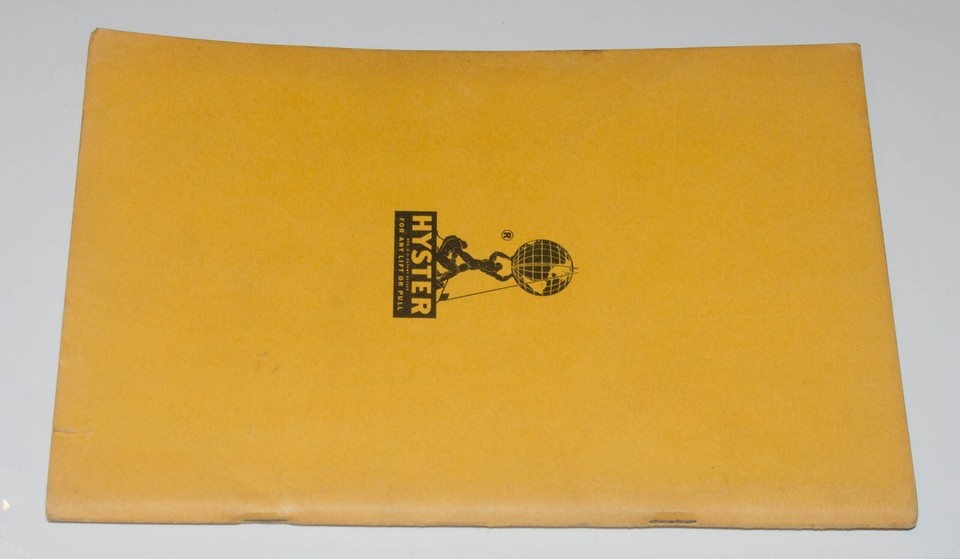 HYSTER D4N TOWING WINCH PARTS BOOK & OPERATION INSTRUCTIONS MANUAL H2 ...