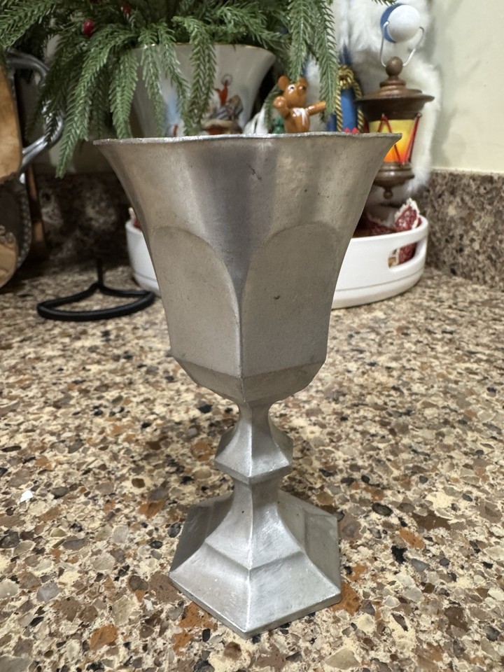 Vintage Leonard Hand Cast Hexagonal Pewter Wine Goblet Holiday 1960s | eBay