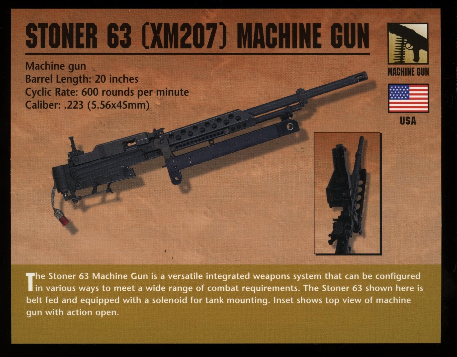 Stoner 63 (XM207) Machine Gun Atlas Classic Firearms Card | eBay