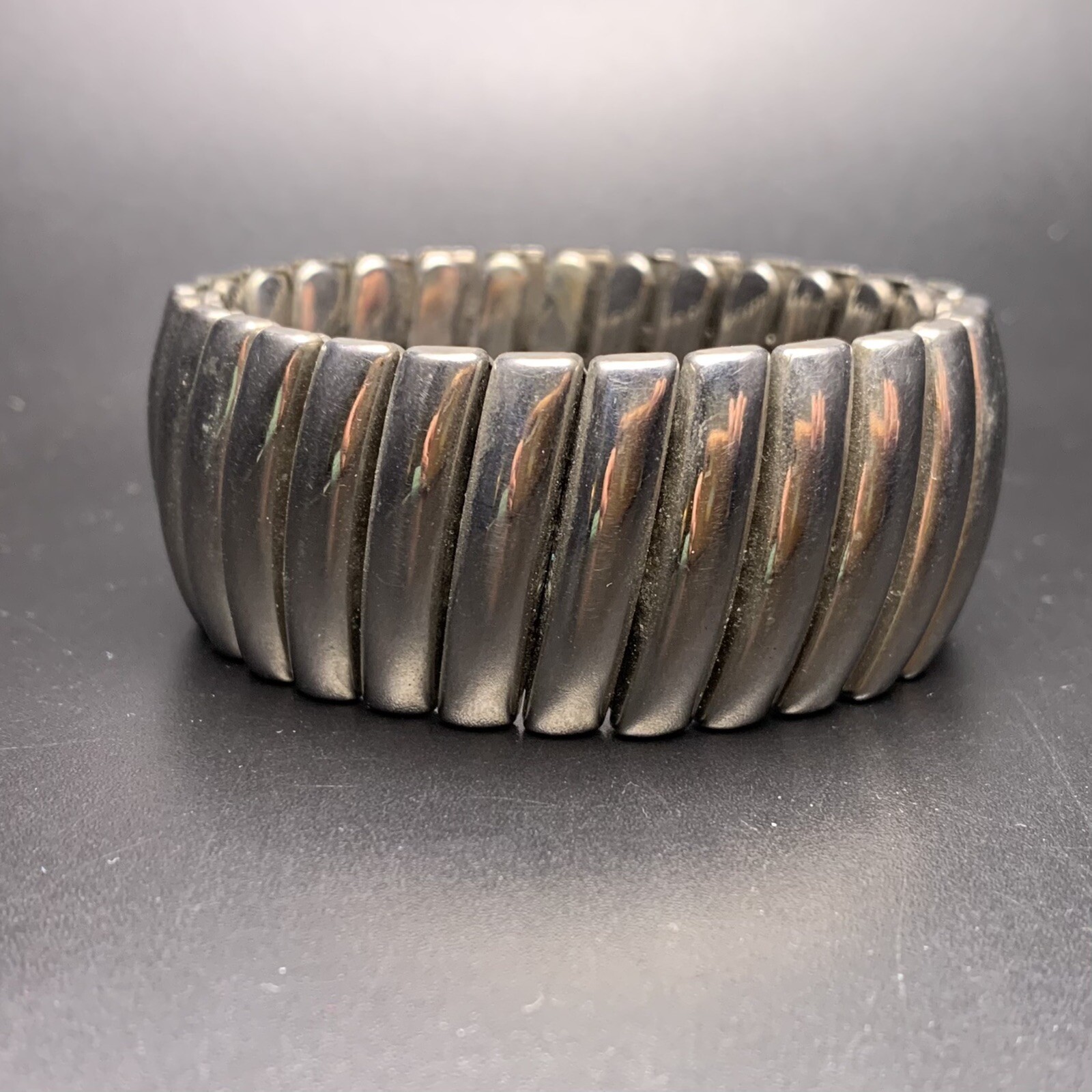 Expansion Bracelet Silver Tone Classic Chunky Wide Vintage | eBay