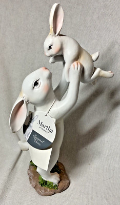 MARTHA STEWART SPRING EASTER BUNNY RABBIT WHITE MOTHER BABY BUNNY 10 ...
