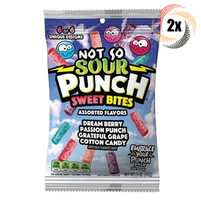 2x Bags Sour Punch Bites Not So Sour Sweet Bites Assorted Gummy Candy ...