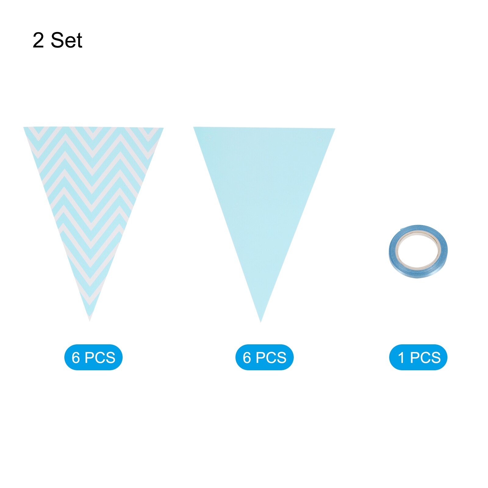 2 Pcs 16.4 Feet Blue Pennant Banner Flags String Triangle Hanging | eBay