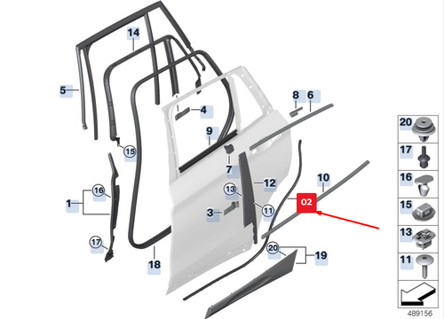 NEW BMW X2 F39 REAR DOOR ENTRANCE SEALING TAPE 51767349646 7349646 | eBay