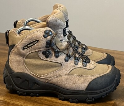 REI Merrell Monarch Womens Tan Leather Canvas Lace Up Hiking Boots Size ...