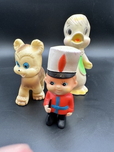Vintage Rubber Squeaky Toys Lot 1960s British Soldier Sanitoy Duck ...