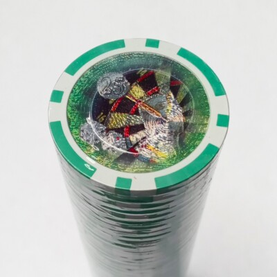 Green $25 Denomination, Holographic Roulette Wheel, Clay Poker Chips ...