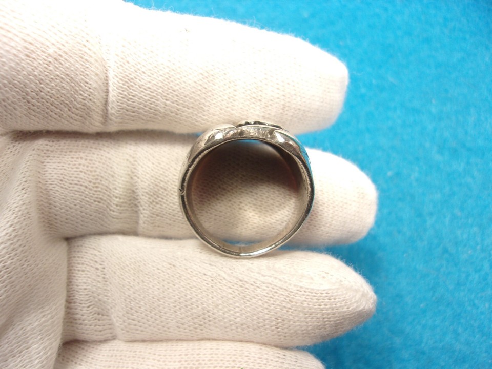 SUPER RARE OLD VTG ANTIQUE MEN'S STERLING SILVER US ARMY (INSIGNIA/SEAL ...